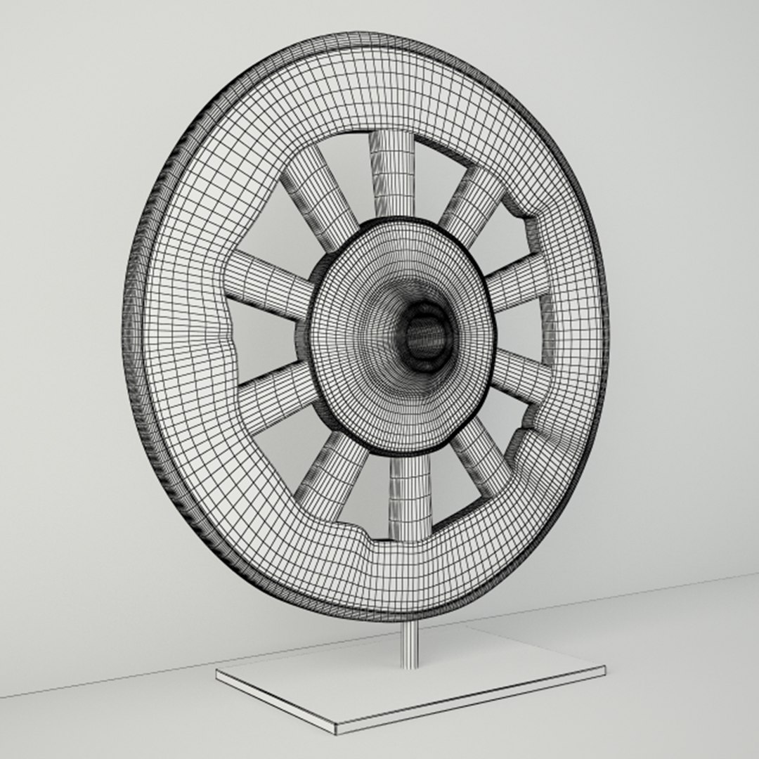 3D ox cart wheel stand model - TurboSquid 1215625