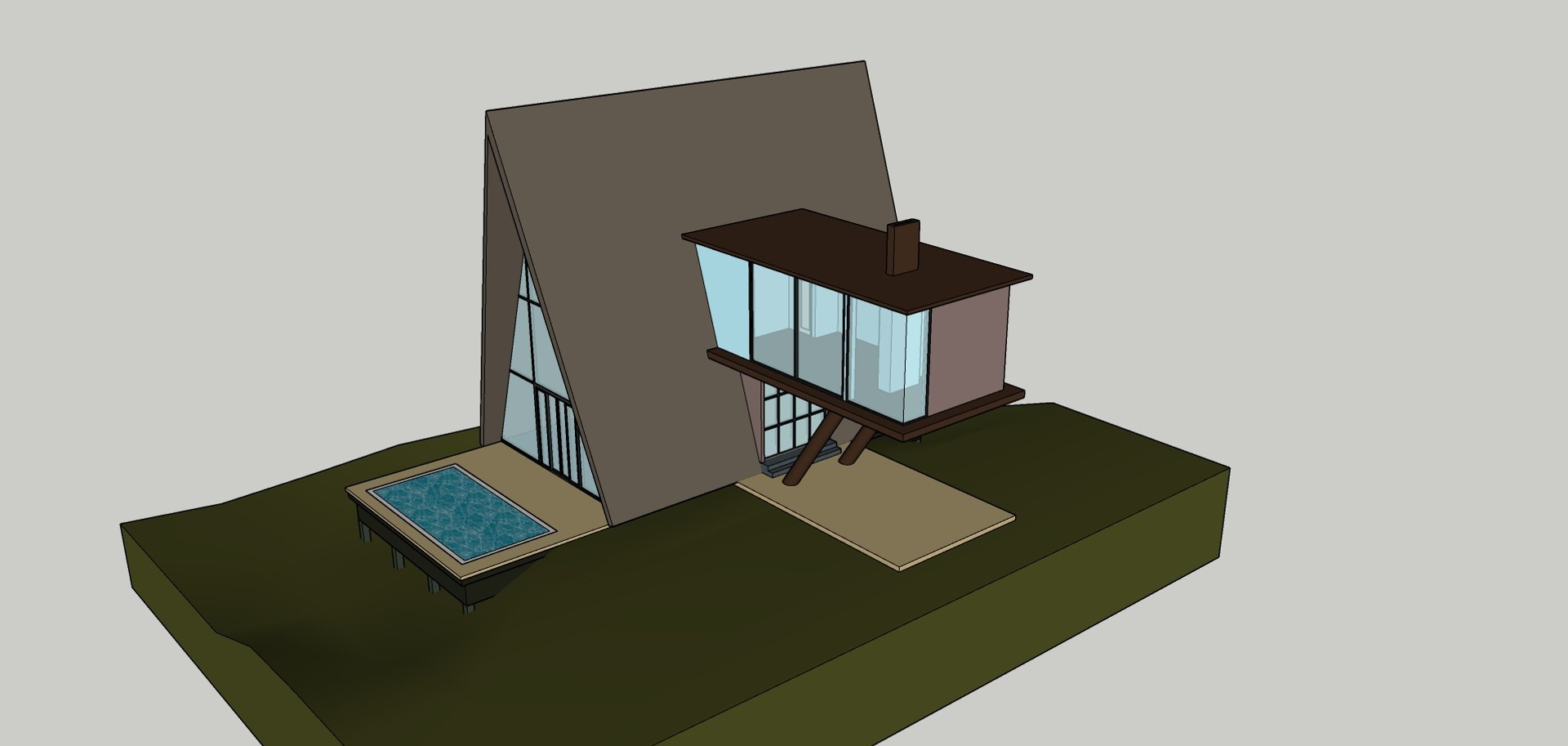 3D Model Frame House Modern Architecture - TurboSquid 1637997