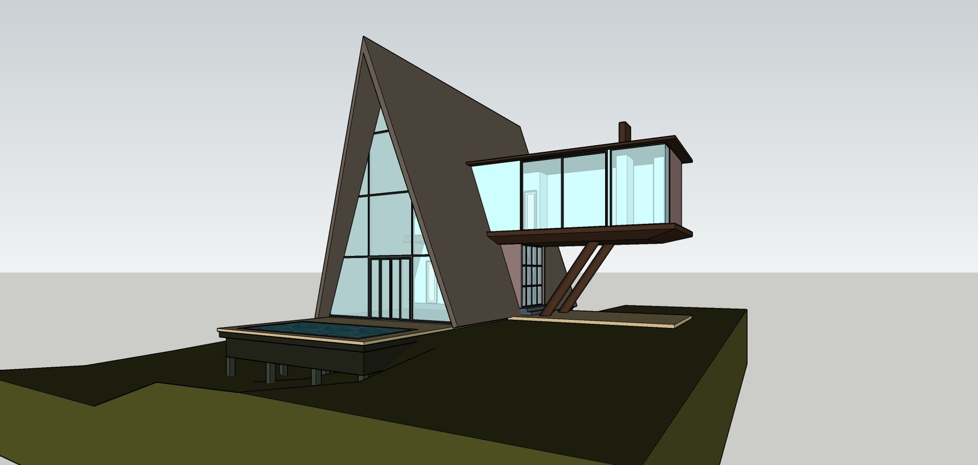 3D Model Frame House Modern Architecture - TurboSquid 1637997