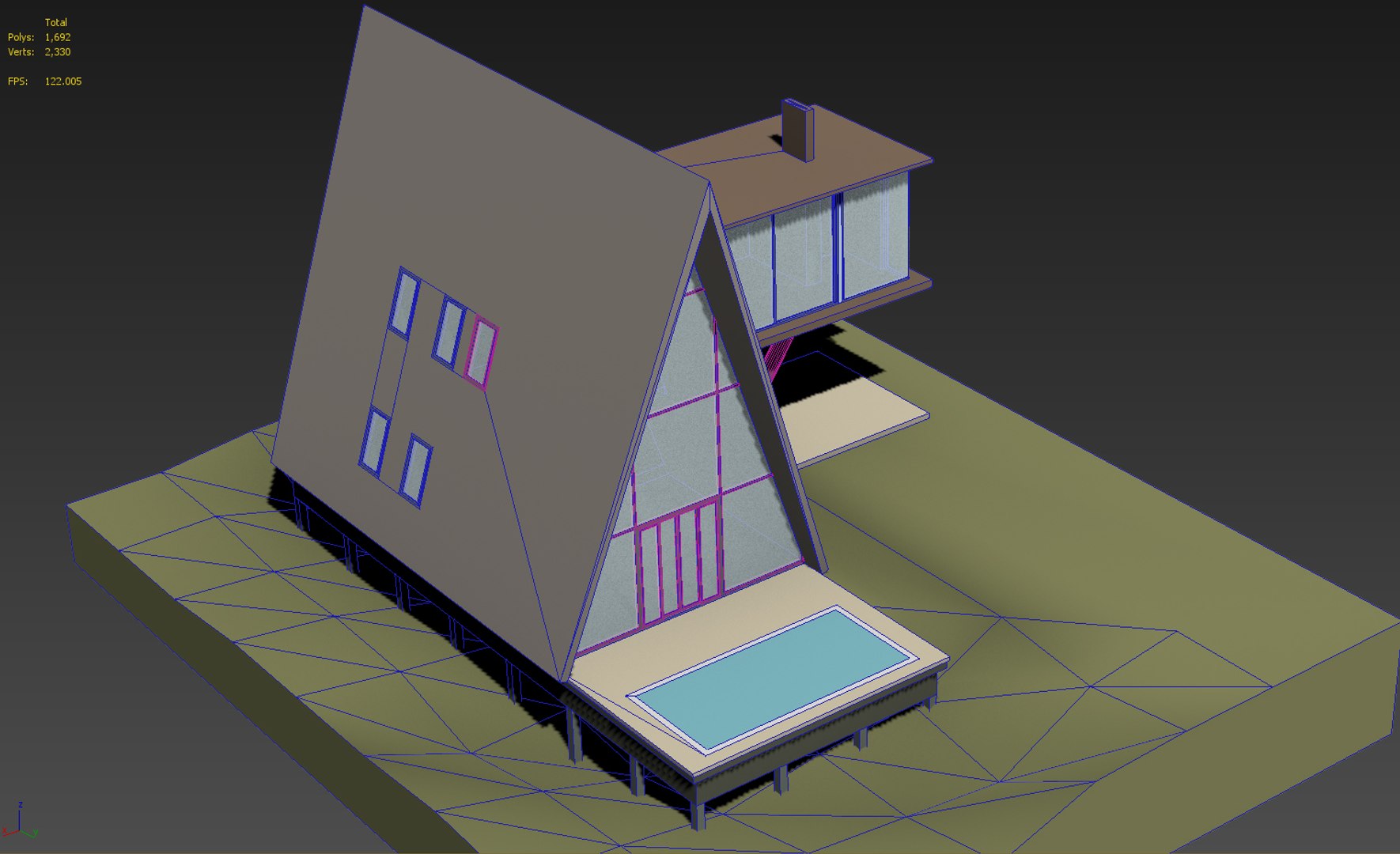 3D Model Frame House Modern Architecture - TurboSquid 1637997
