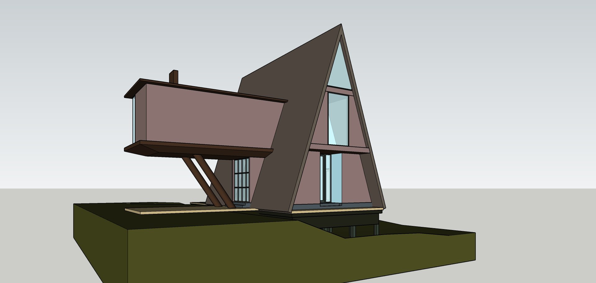 3D Model Frame House Modern Architecture - TurboSquid 1637997