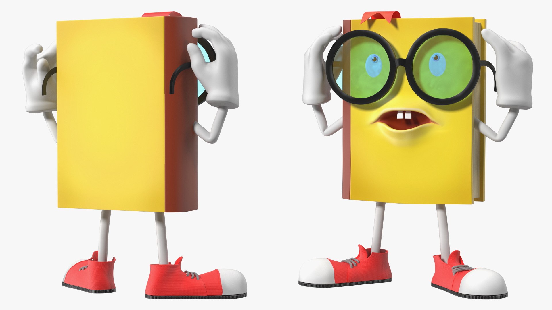 Yellow Book Character Tired Pose 3D - TurboSquid 2128828