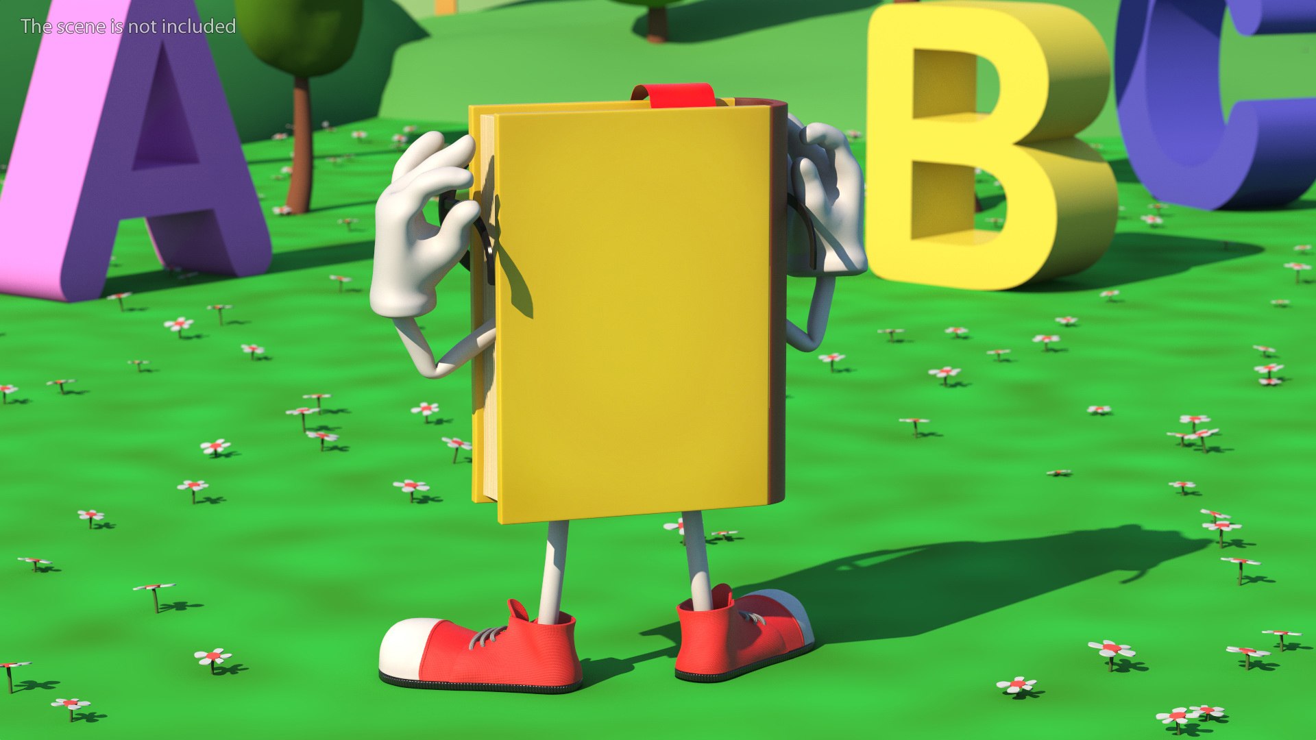 Yellow Book Character Tired Pose 3D - TurboSquid 2128828
