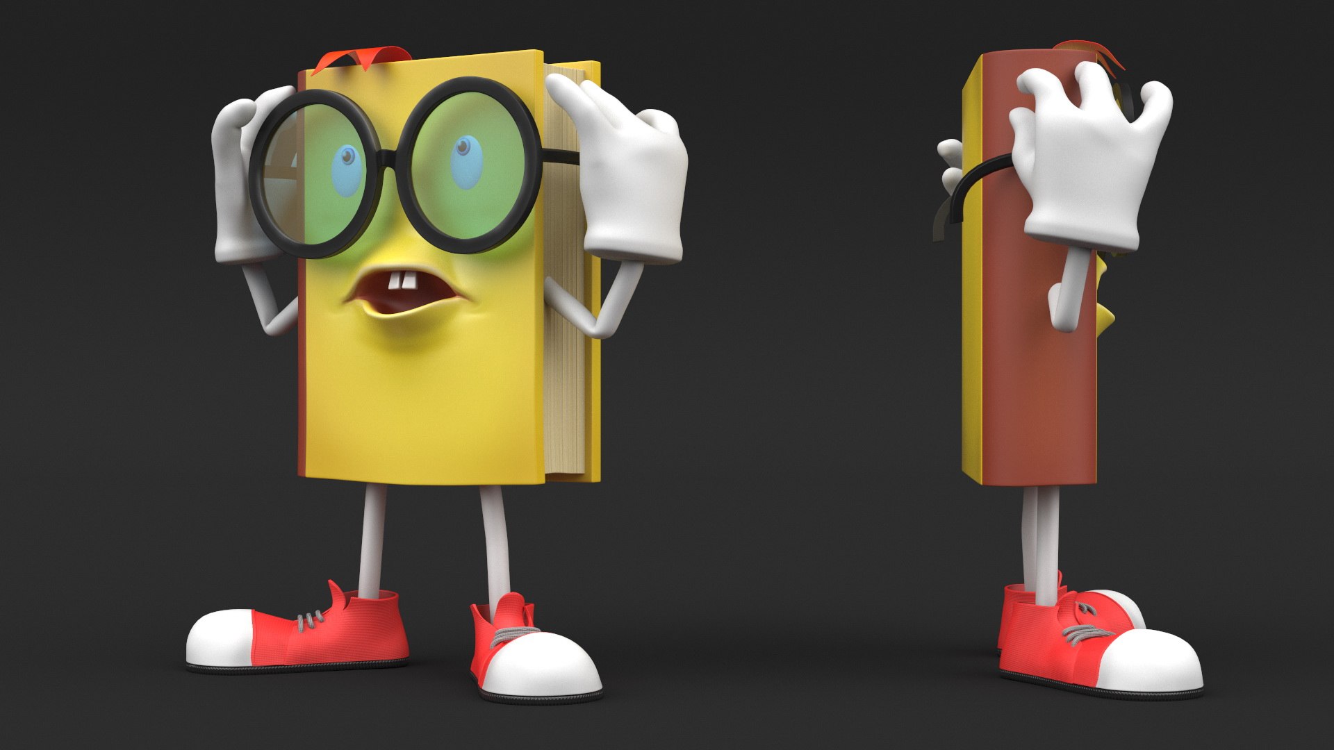 Yellow Book Character Tired Pose 3D - TurboSquid 2128828