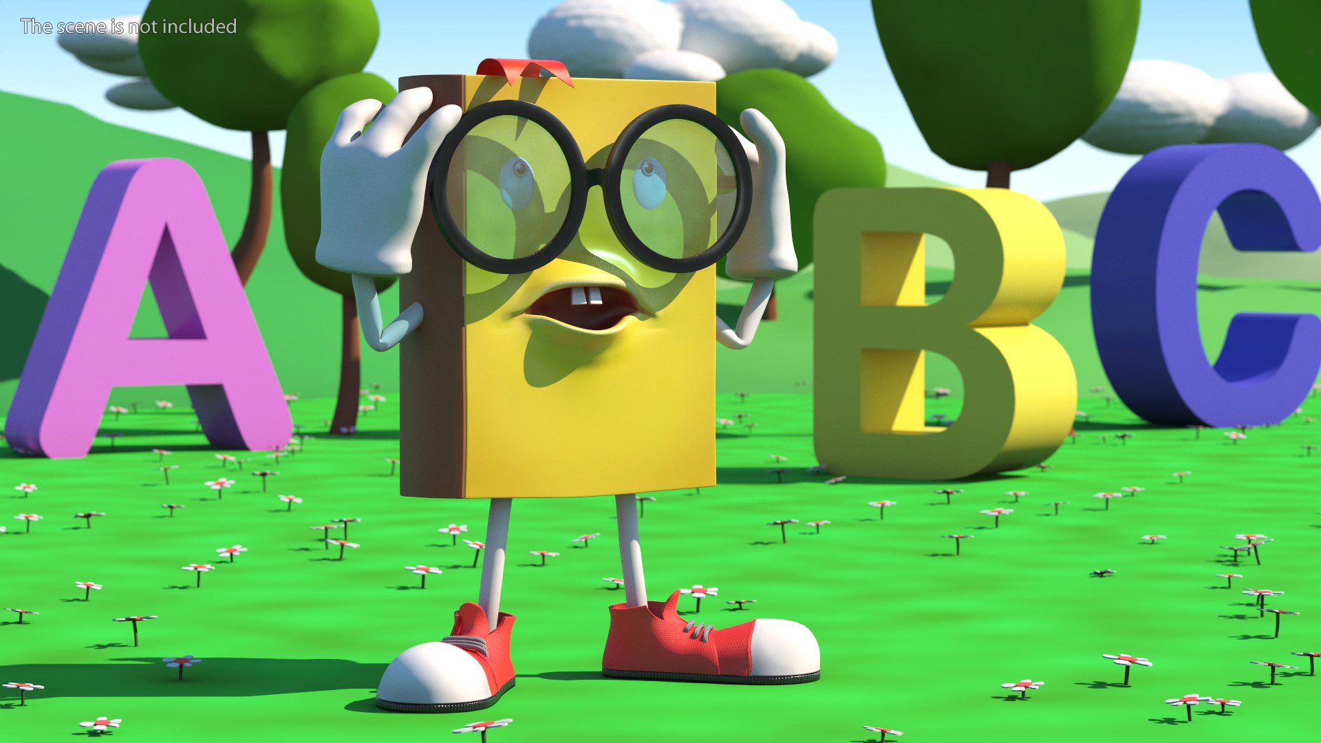 Yellow Book Character Tired Pose 3D - TurboSquid 2128828