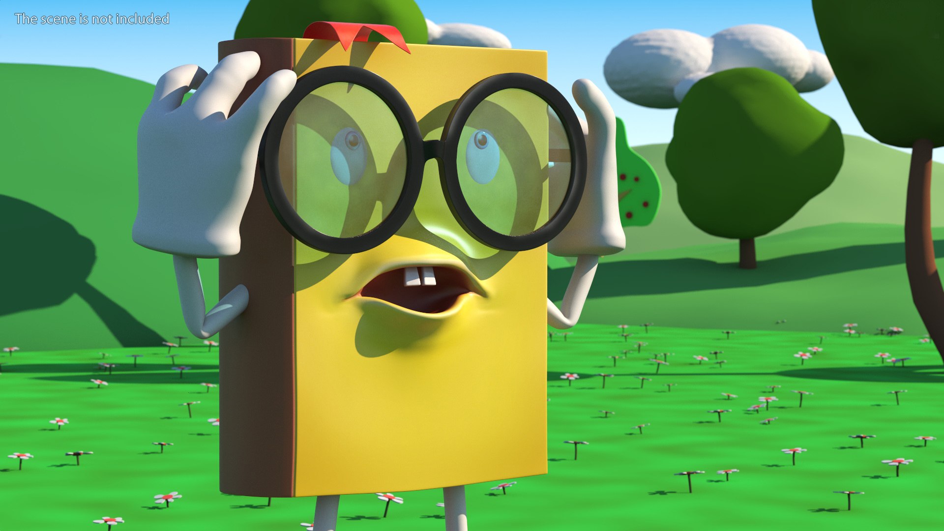 Yellow Book Character Tired Pose 3D - TurboSquid 2128828