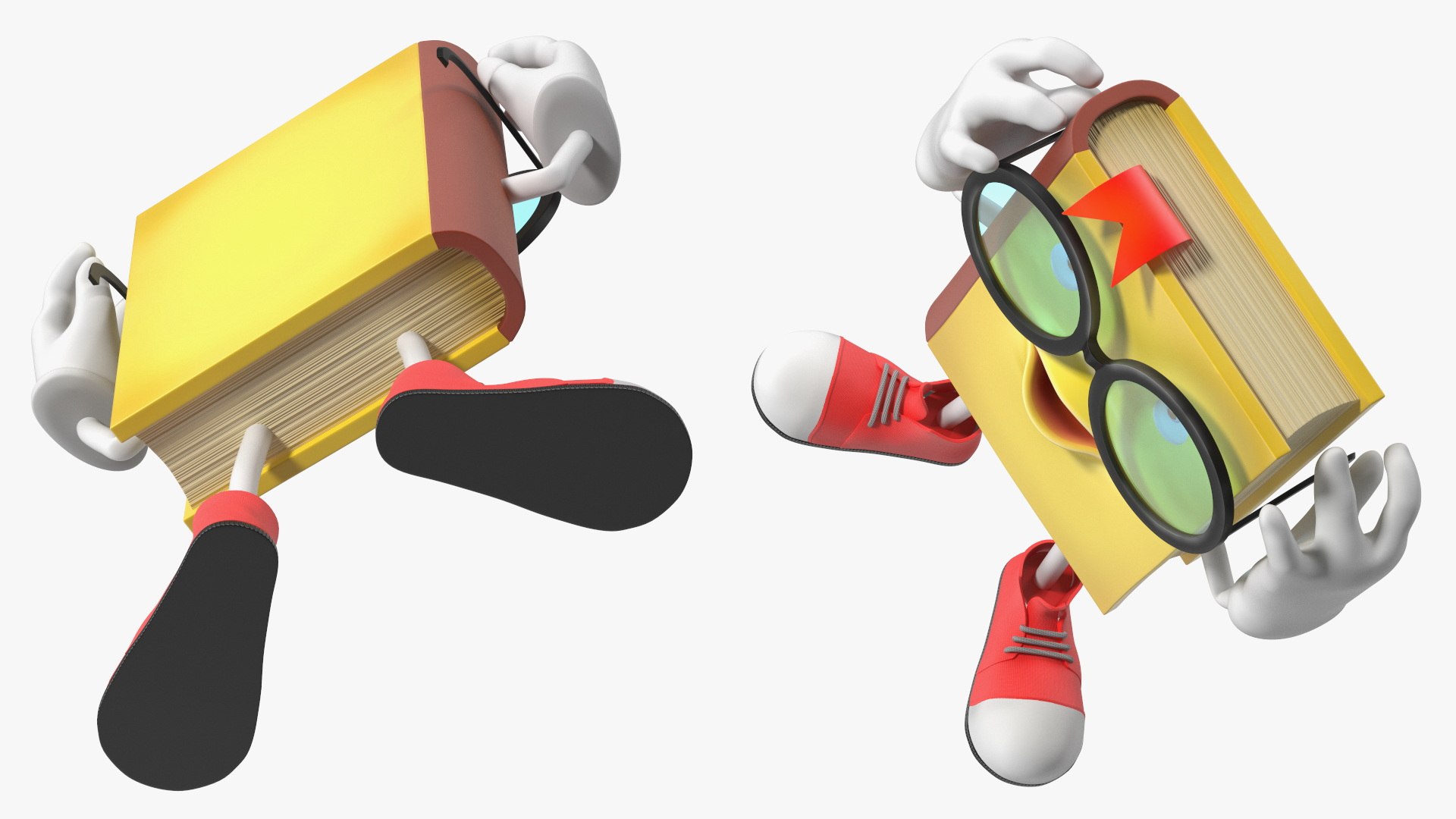 Yellow Book Character Tired Pose 3D - TurboSquid 2128828