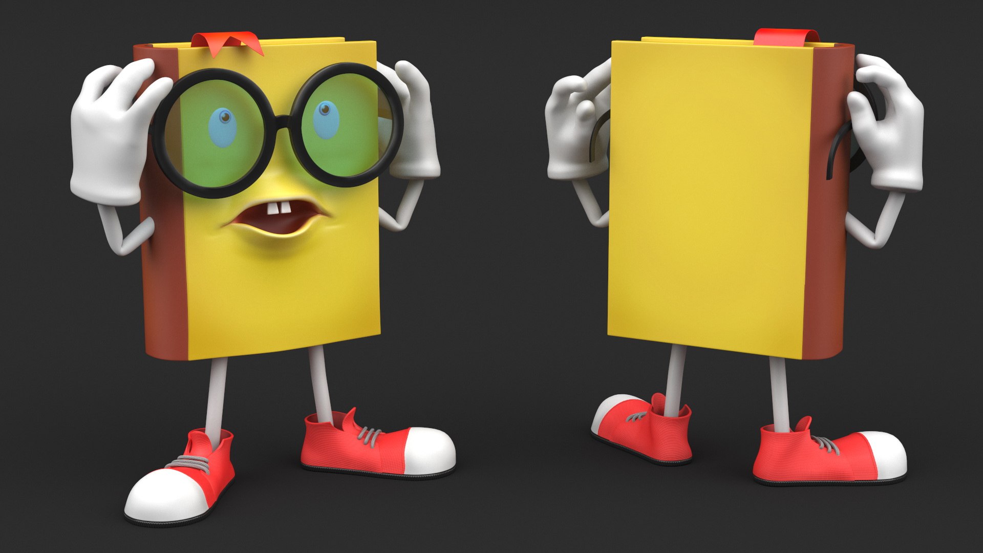 Yellow Book Character Tired Pose 3D - TurboSquid 2128828