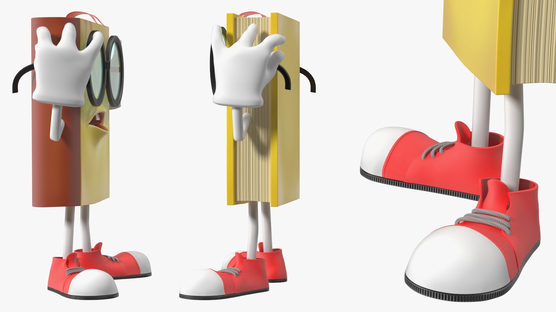 Yellow Book Character Tired Pose 3D - TurboSquid 2128828