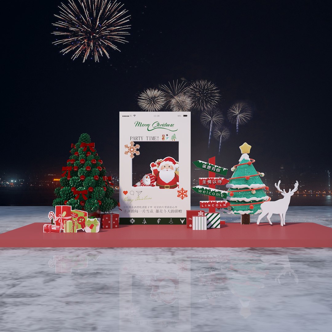 Christmas INS Clock Inout Photo Frame Christmas Tree Gift Box Christmas ...