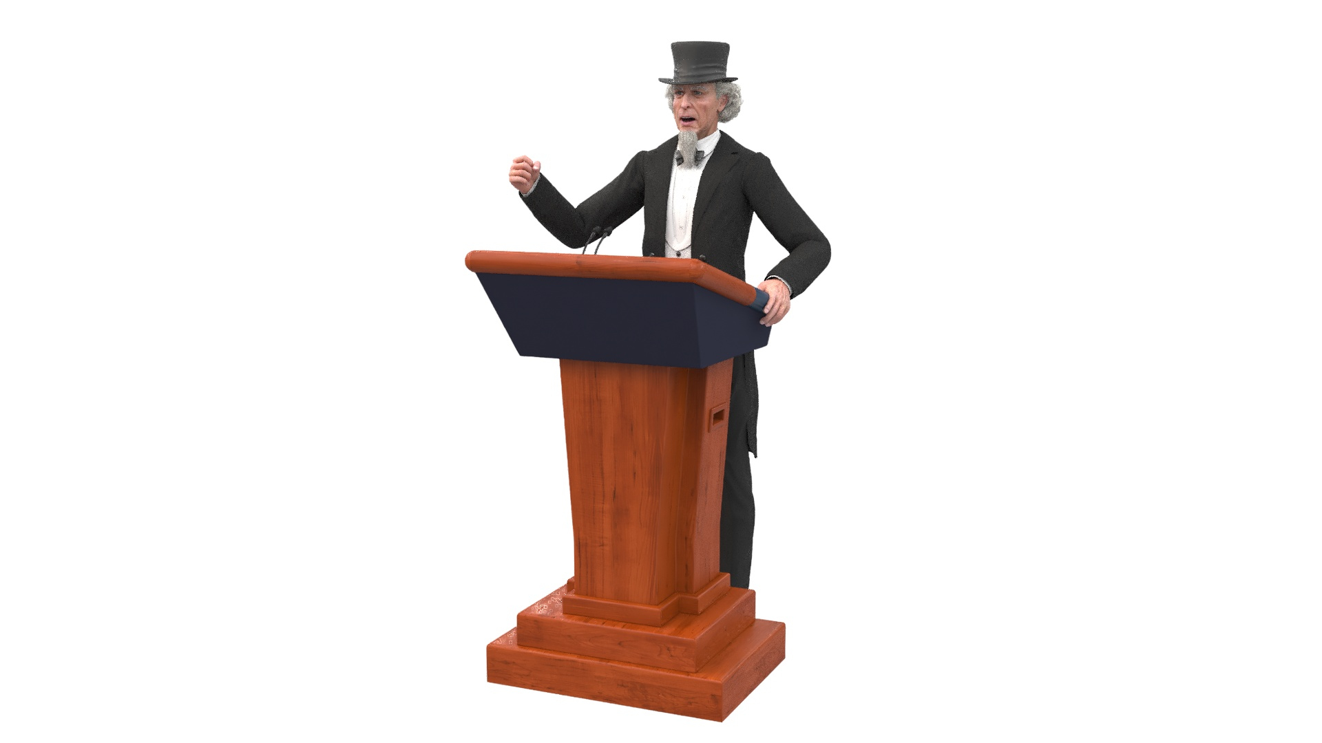 Vintage Politician At Conference Lectern 3D Model - TurboSquid 2419481