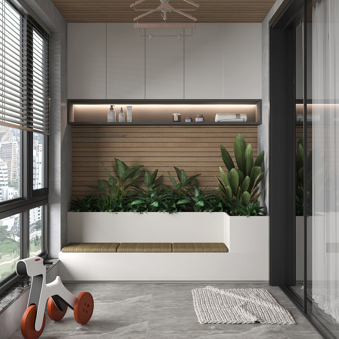 Living balcony Modern balcony design Apartment balcony 3D model ...