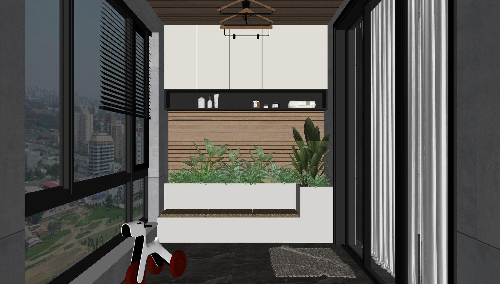Living balcony Modern balcony design Apartment balcony 3D model ...