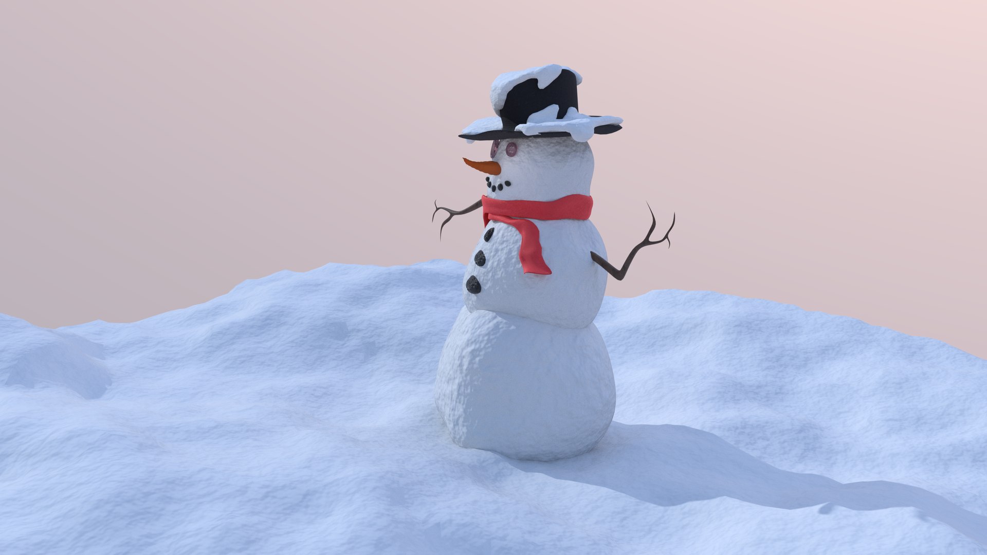 Snowman Snow Man 3D Model - TurboSquid 1677257