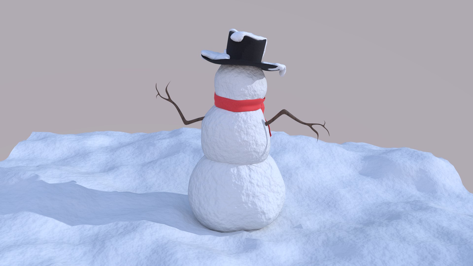 Snowman Snow Man 3D Model - TurboSquid 1677257