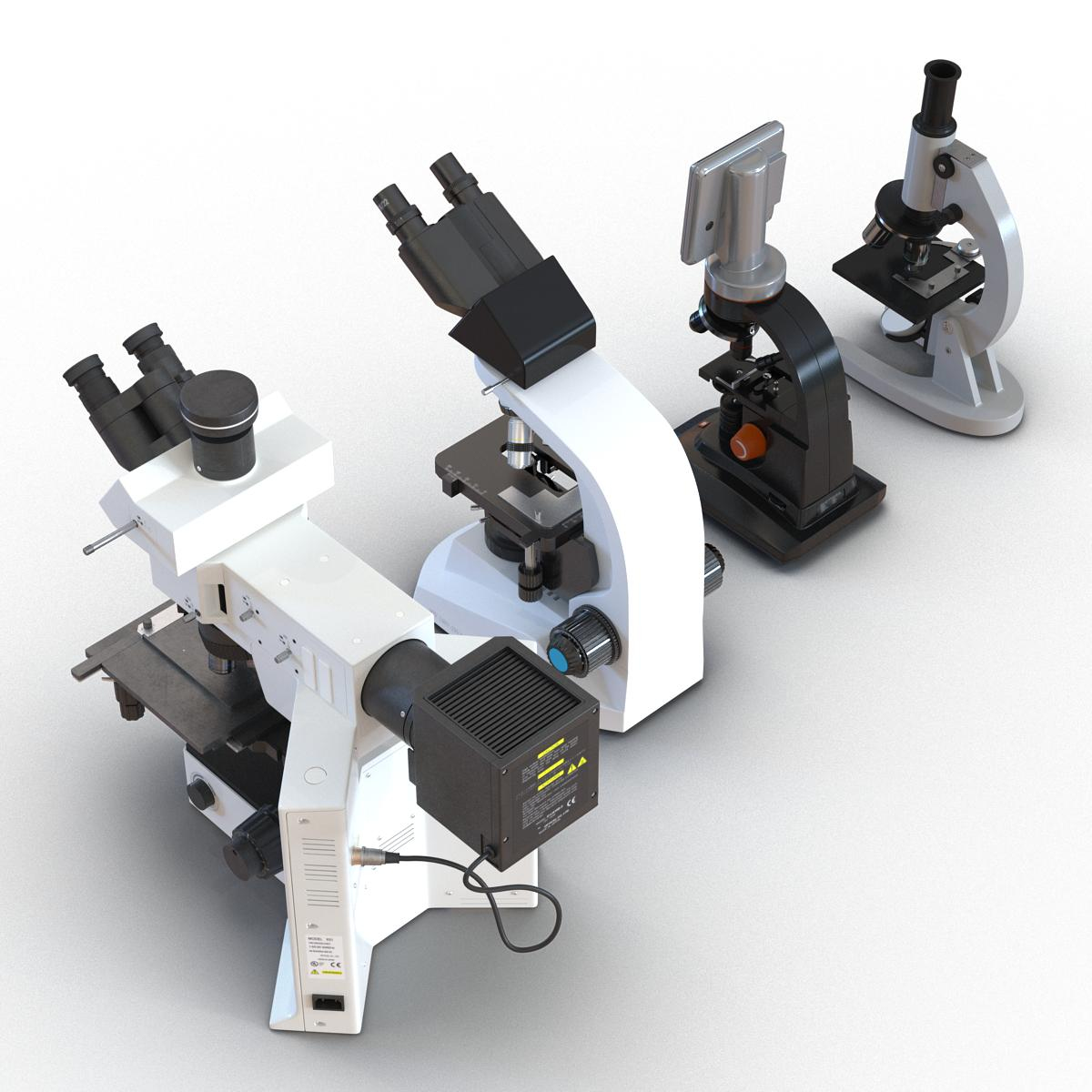microscopes set medical 3d model