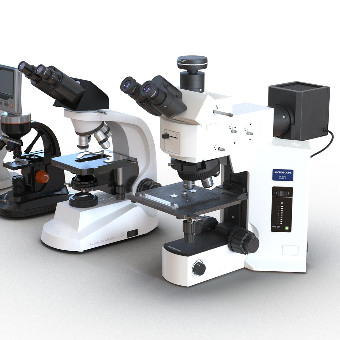 microscopes set medical 3d model
