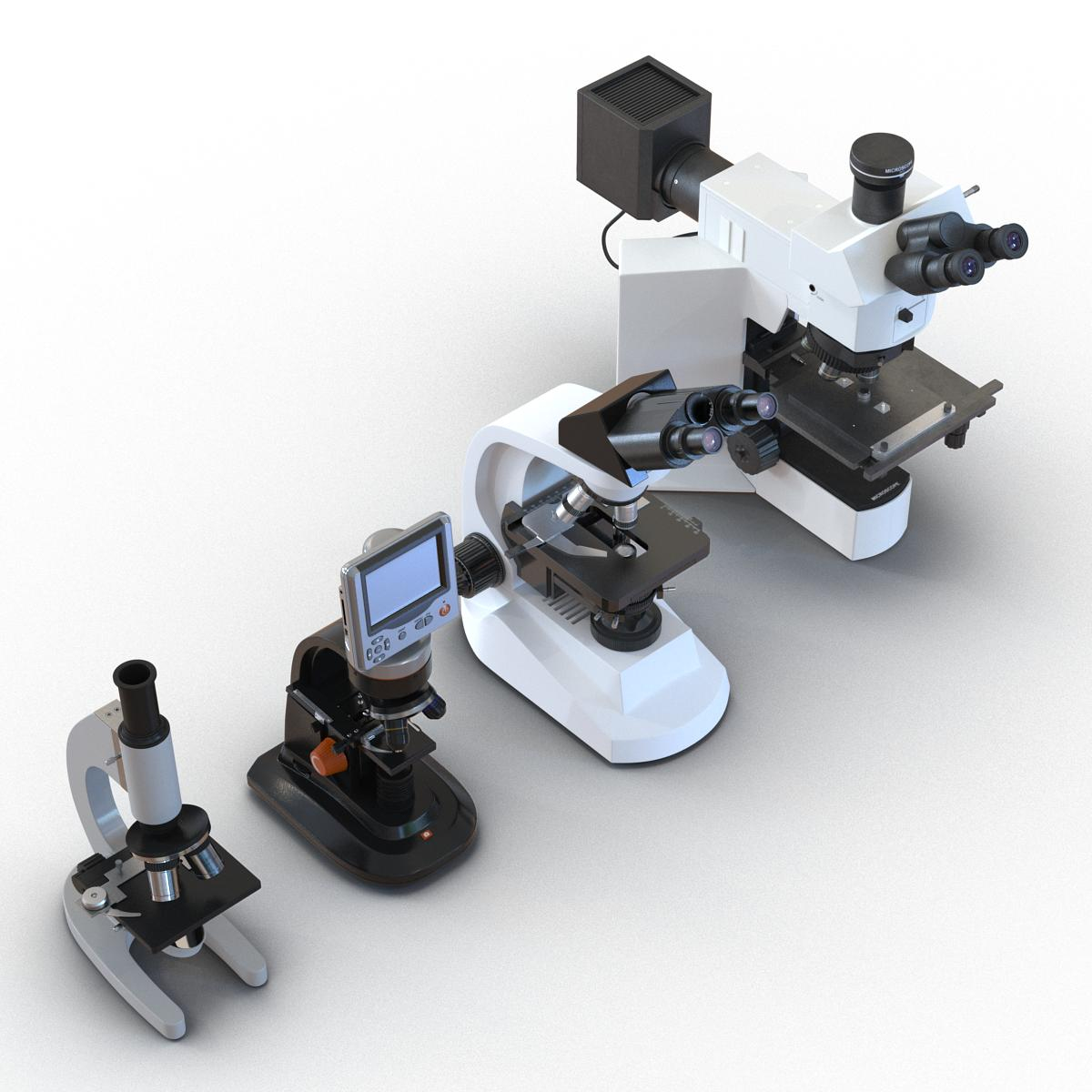 microscopes set medical 3d model