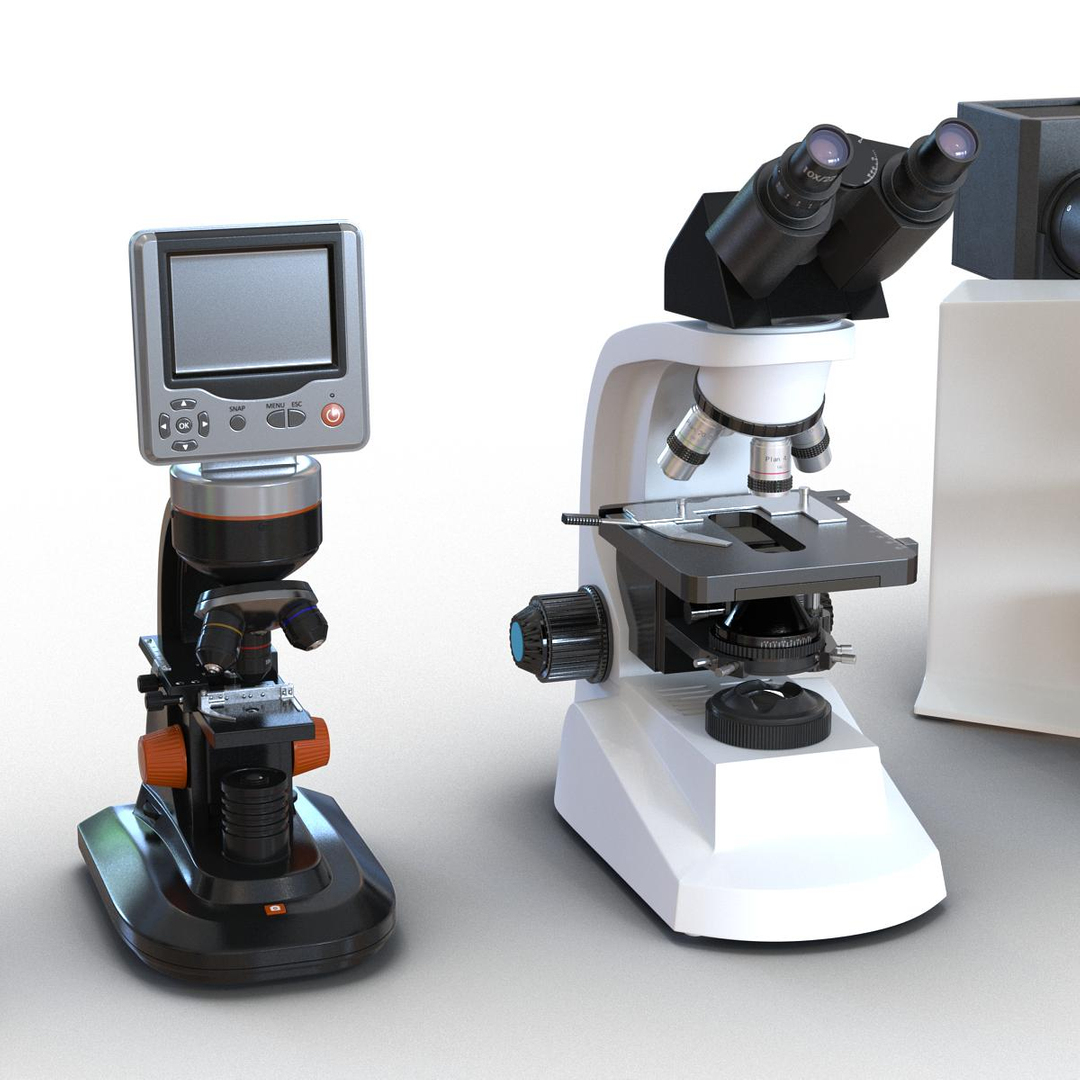 microscopes set medical 3d model
