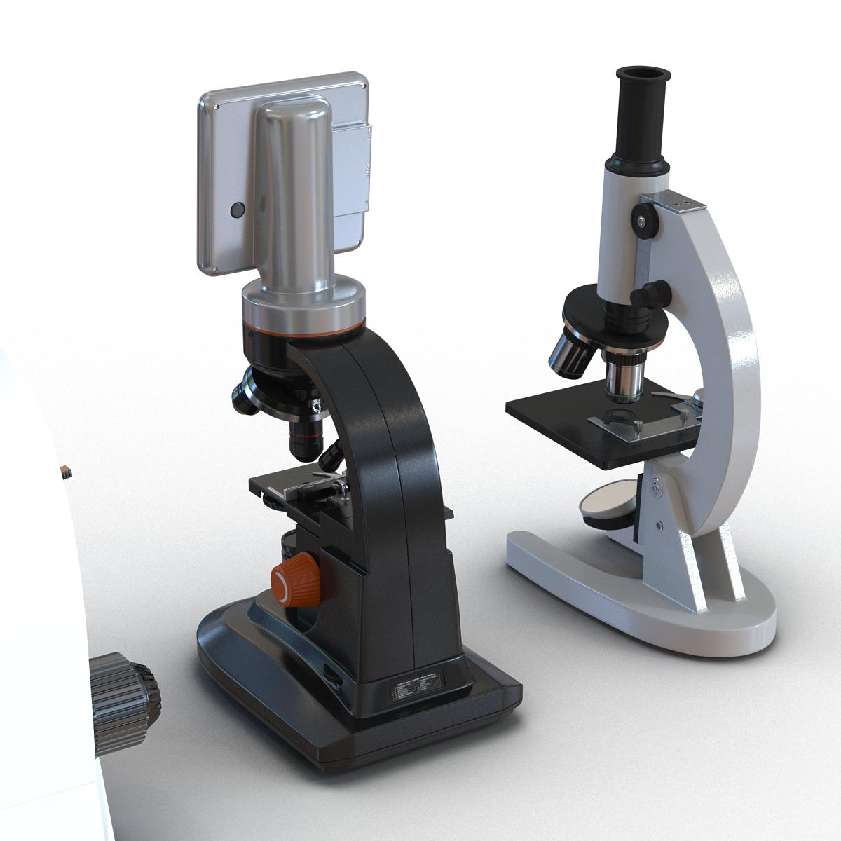 microscopes set medical 3d model