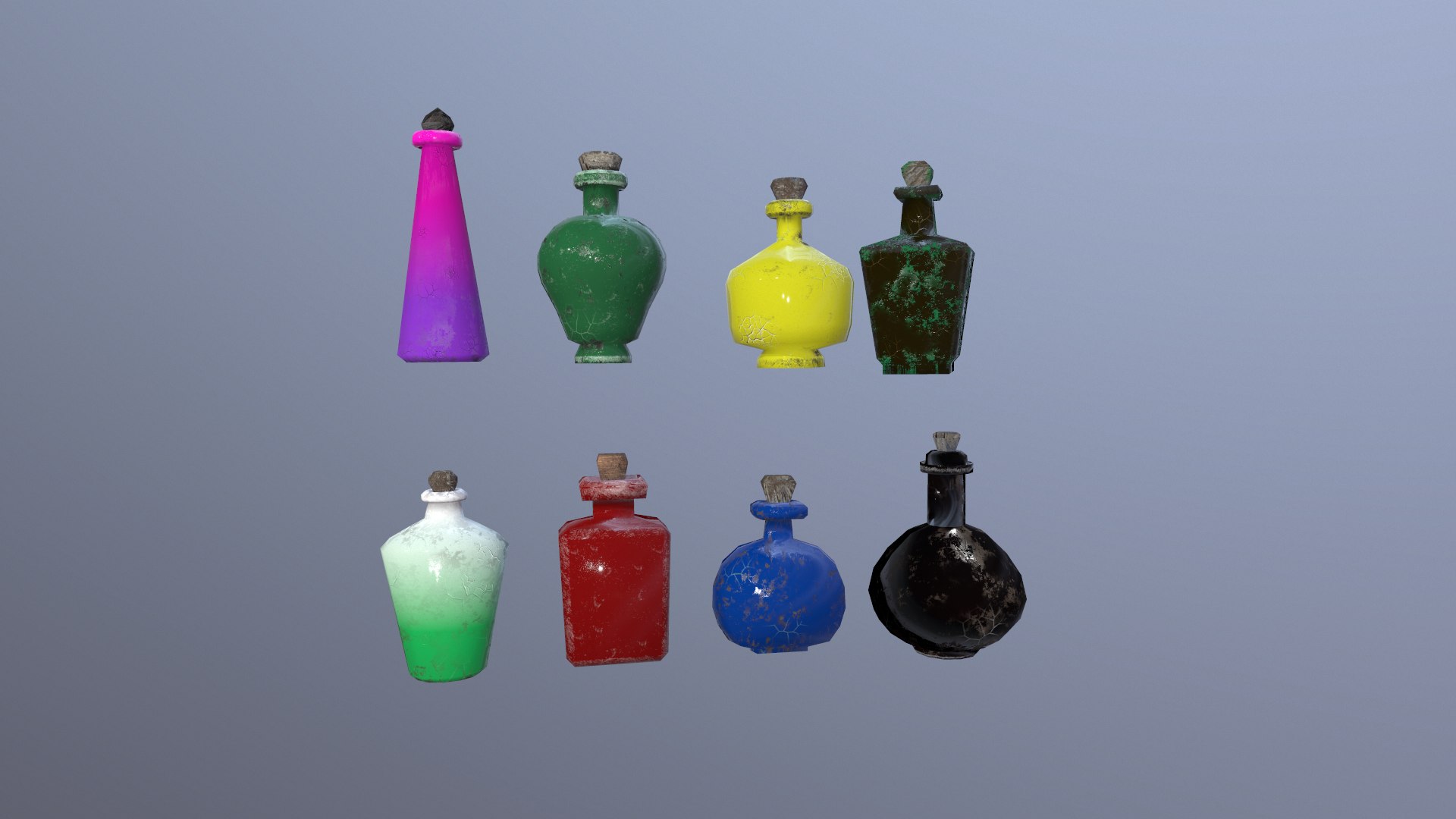 3D Poison Bottles - TurboSquid 1852353