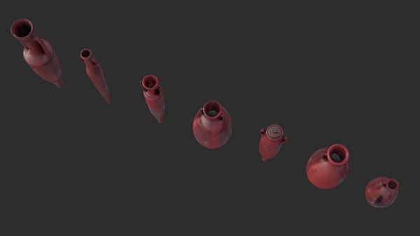 modelo 3d Ánfora - Terracota pintada aceitada roja - TurboSquid 1656273