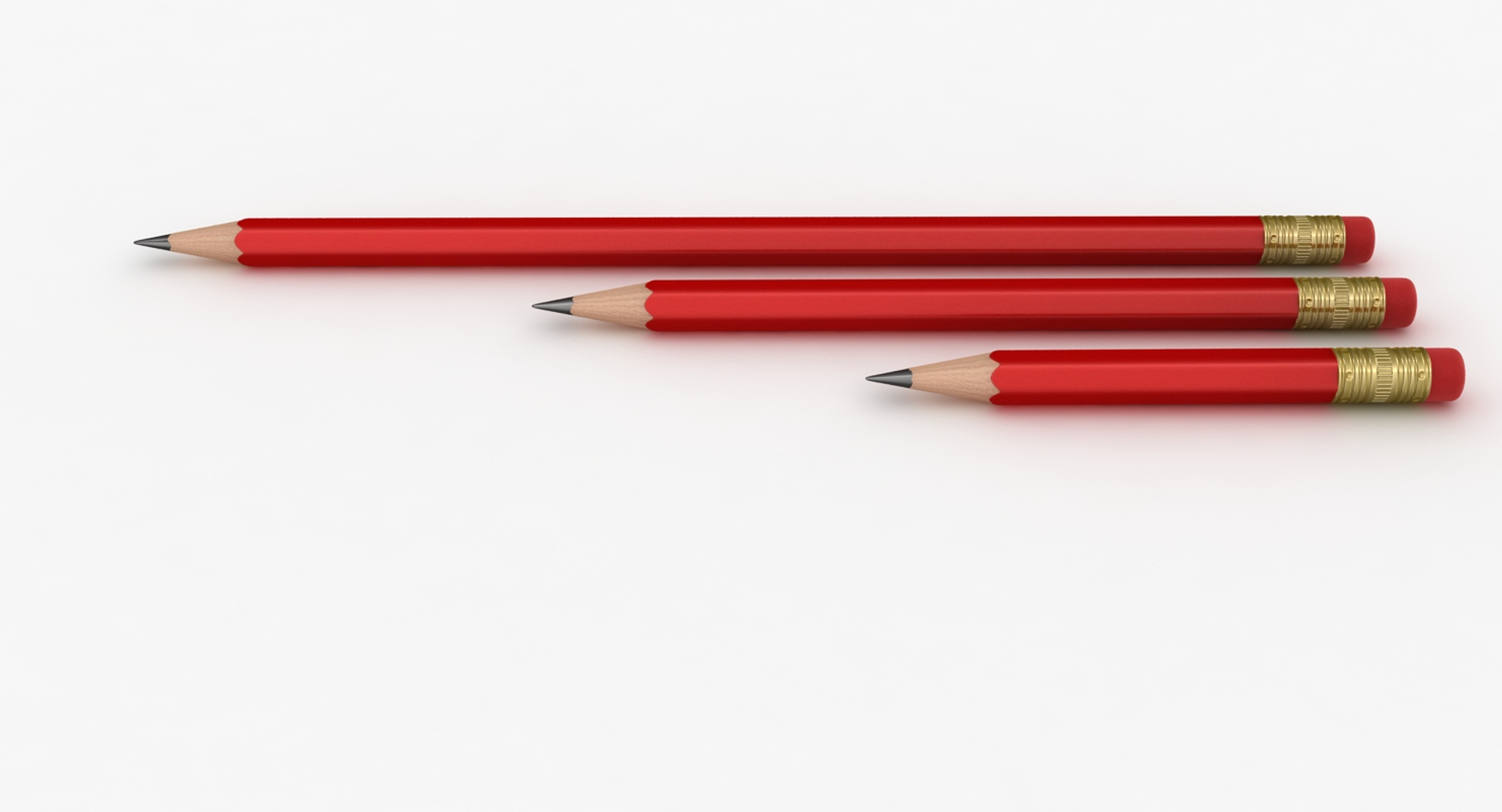 Realistic Red Pencil Set Model - TurboSquid 1167788