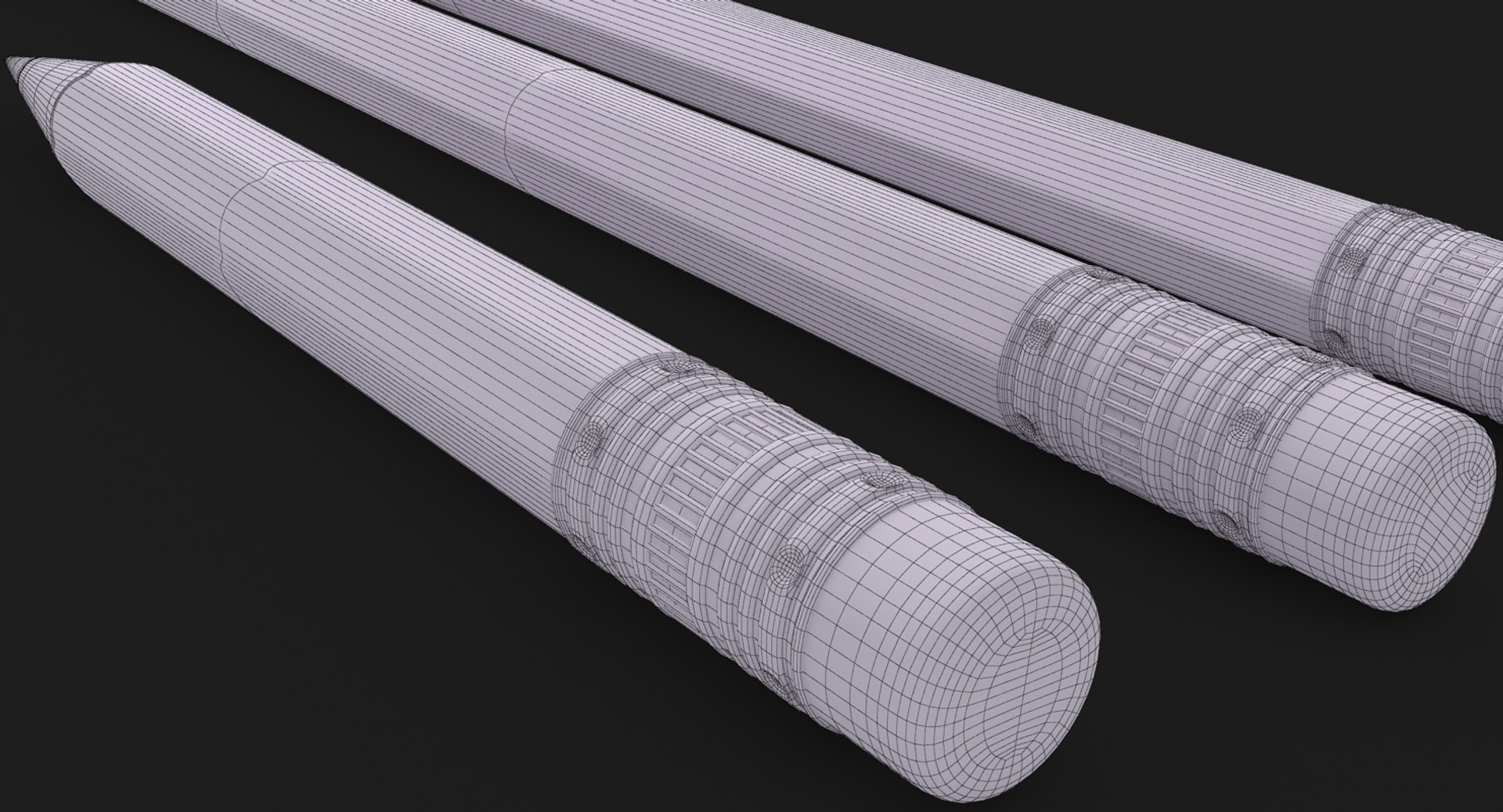 Realistic Red Pencil Set Model - TurboSquid 1167788