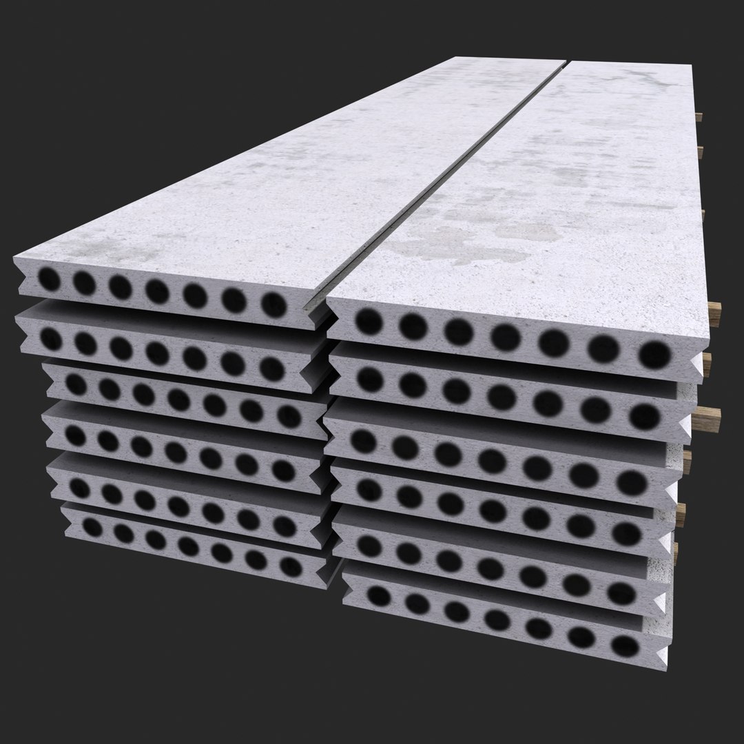 3d Model Of Concrete Plates