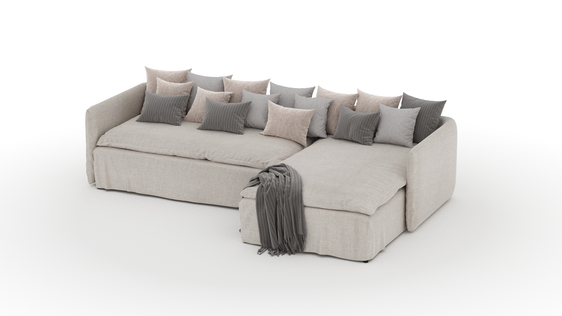 3D Tarifa Linen Chaise Longue Sofa Model - TurboSquid 2072848