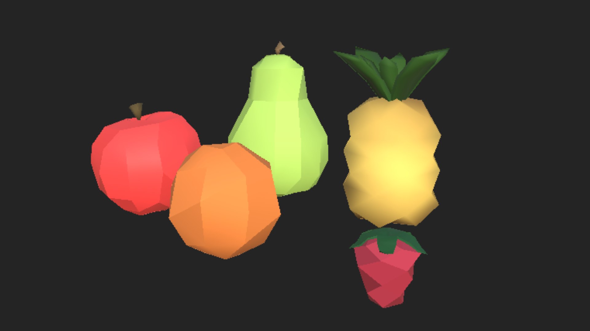 3D Low Poly Fruits , 3D Maya, Unity, FBX, OBJ Files - TurboSquid 2123225