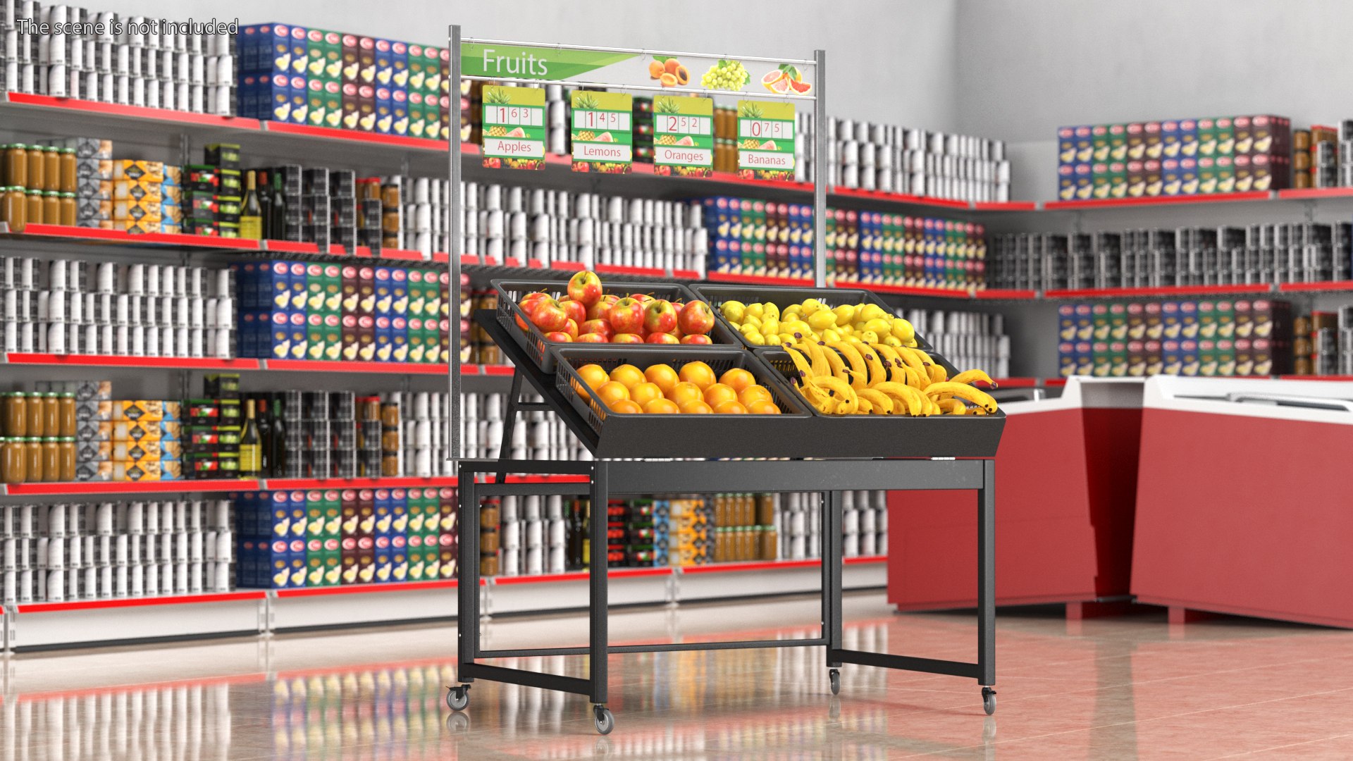 Supermarket Display With Fruit 3D Model - TurboSquid 2207609