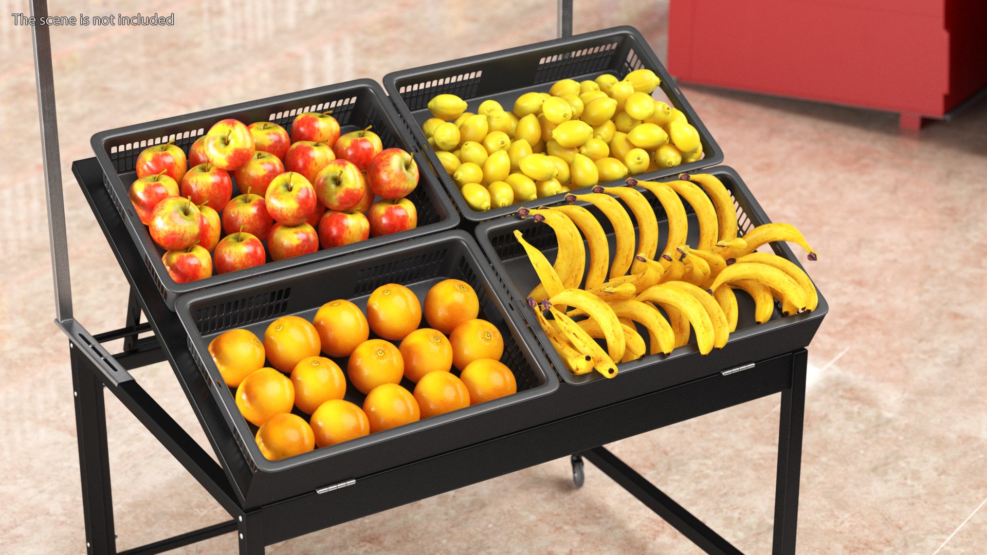 Supermarket Display With Fruit 3D Model - TurboSquid 2207609