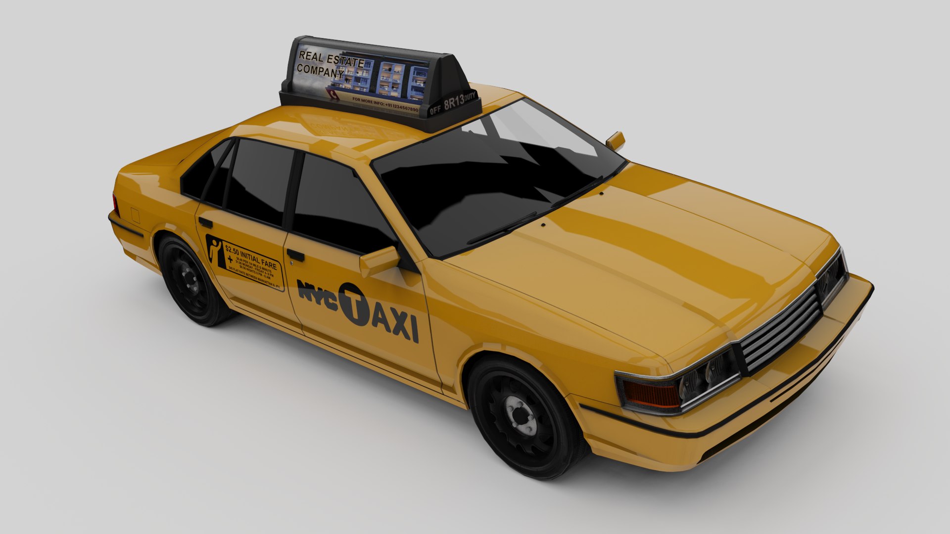 3D Generic Lowpoly Taxi Thompson 3D - TurboSquid 2177620