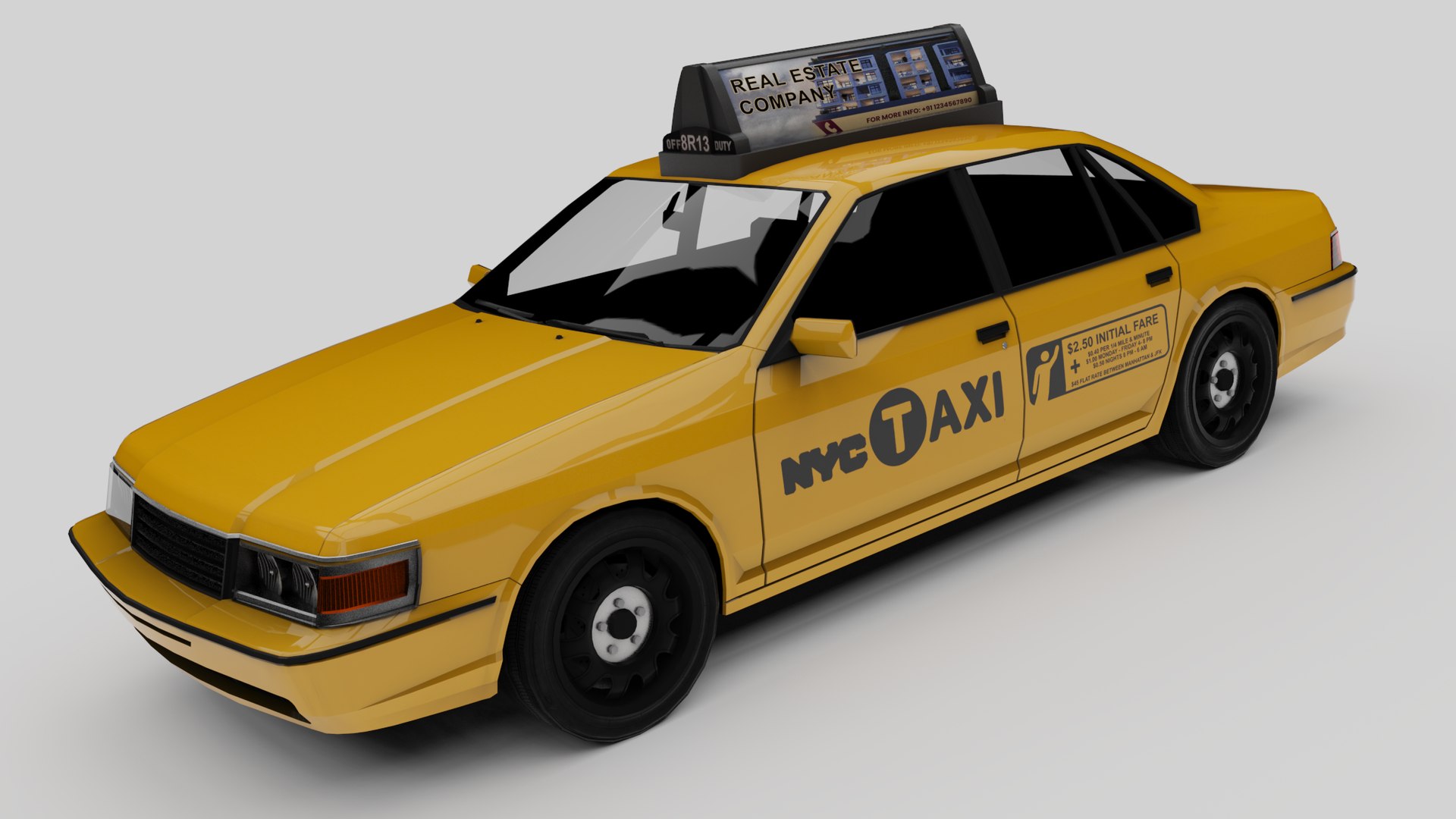 3D Generic Lowpoly Taxi Thompson 3D - TurboSquid 2177620
