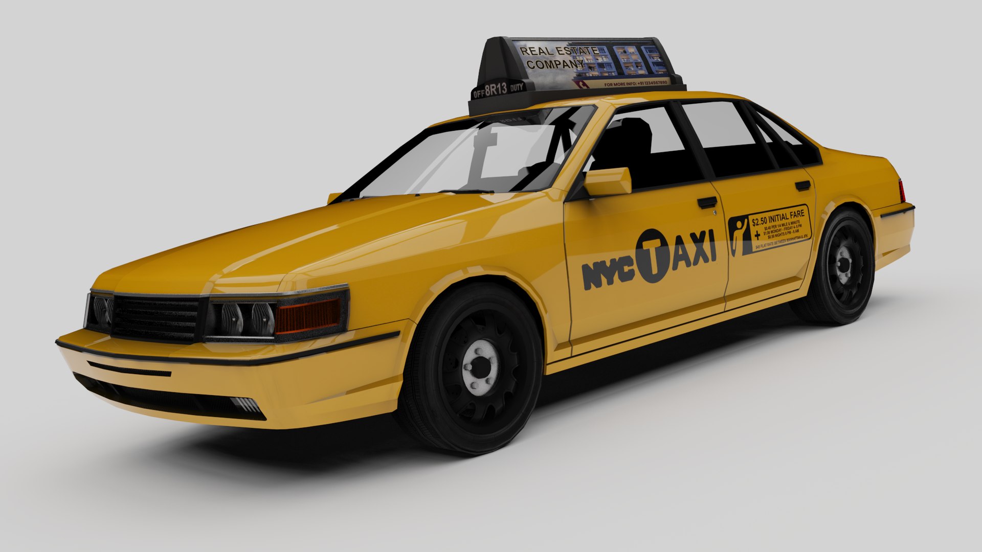 3D Generic Lowpoly Taxi Thompson 3D - TurboSquid 2177620