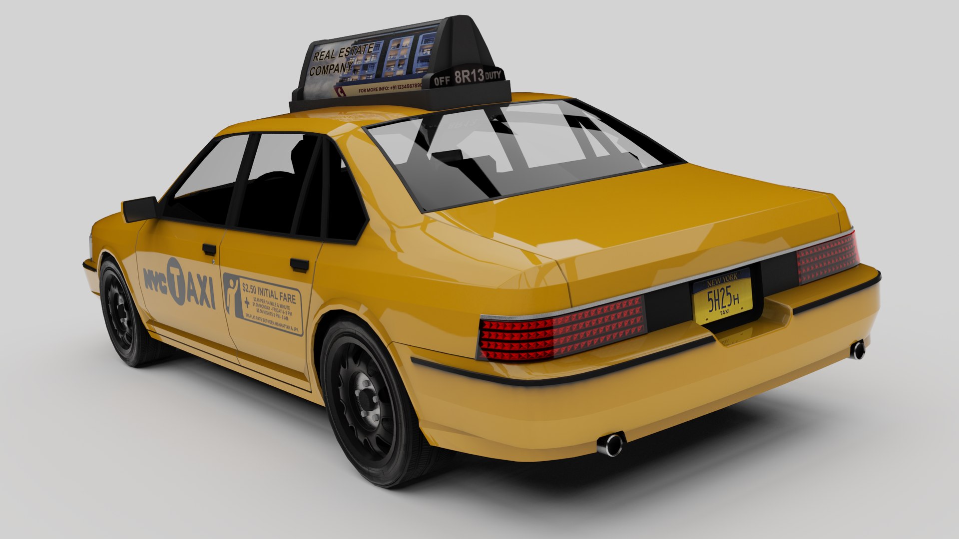 3D Generic Lowpoly Taxi Thompson 3D - TurboSquid 2177620