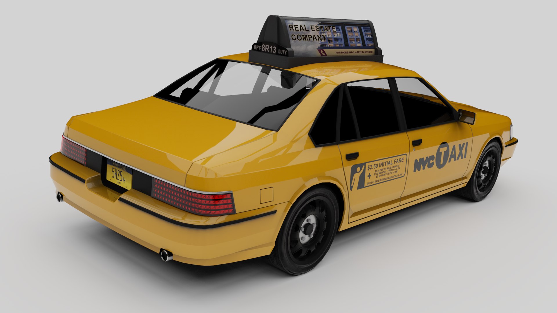3D Generic Lowpoly Taxi Thompson 3D - TurboSquid 2177620