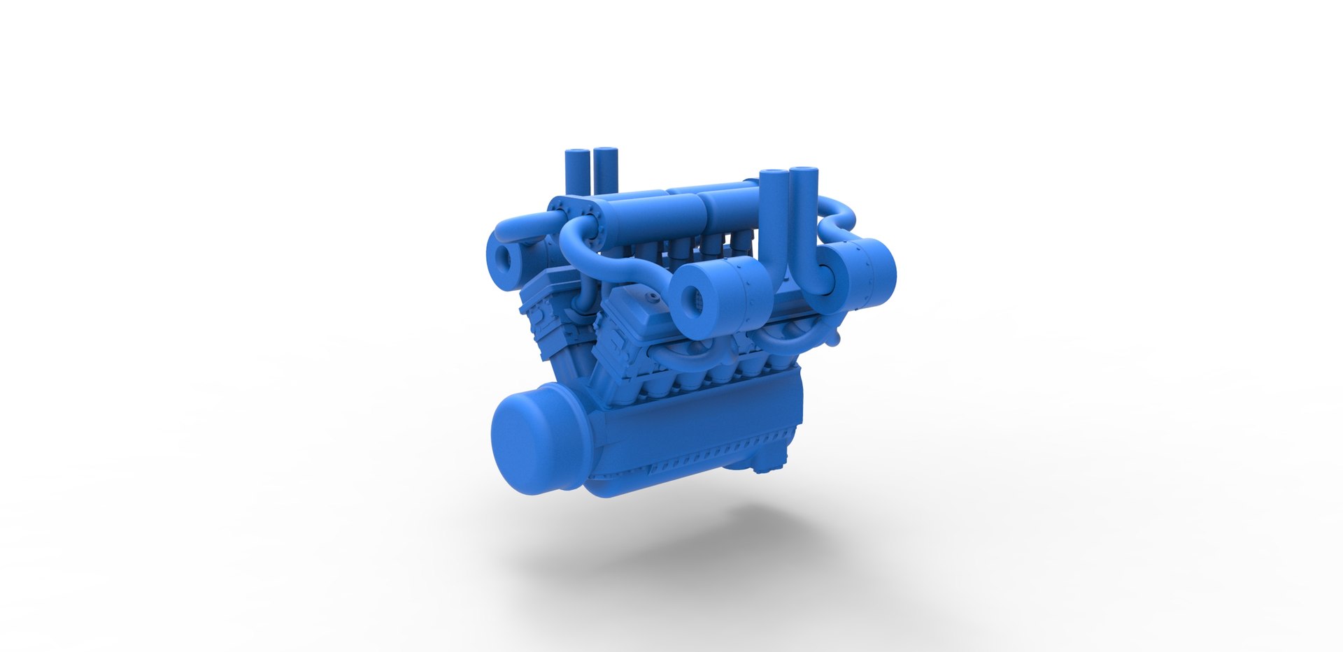 3D Diecast Turbo Engine V12 For Pulling Tractor 3 Scale 1 To 25 ...