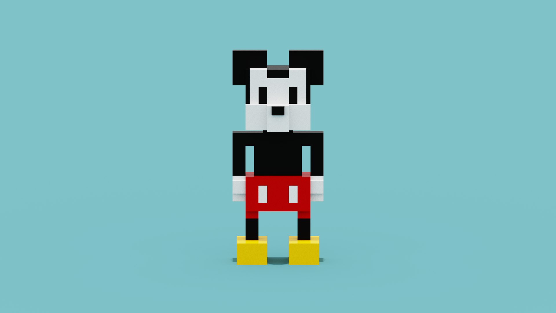 3D Voxel Mickey Mouse - TurboSquid 1911298