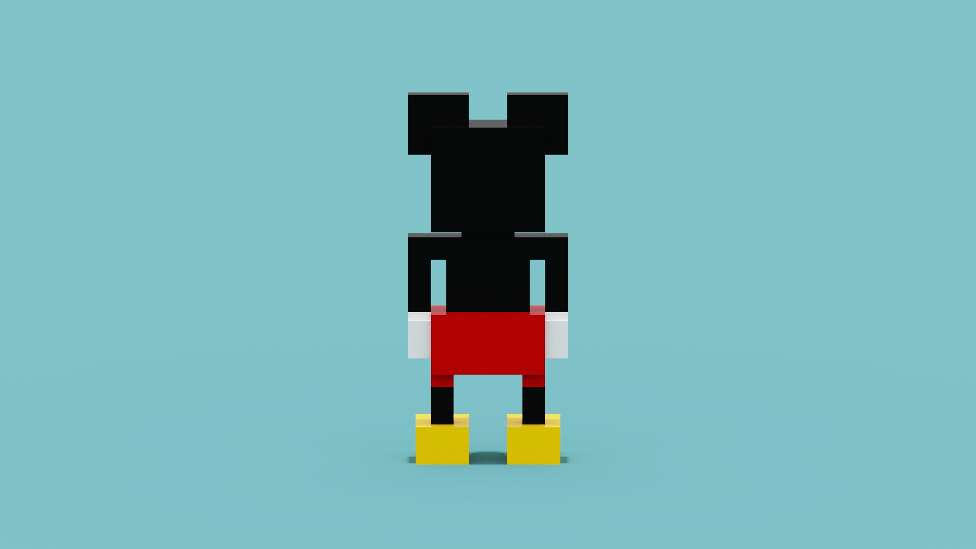3D Voxel Mickey Mouse - TurboSquid 1911298
