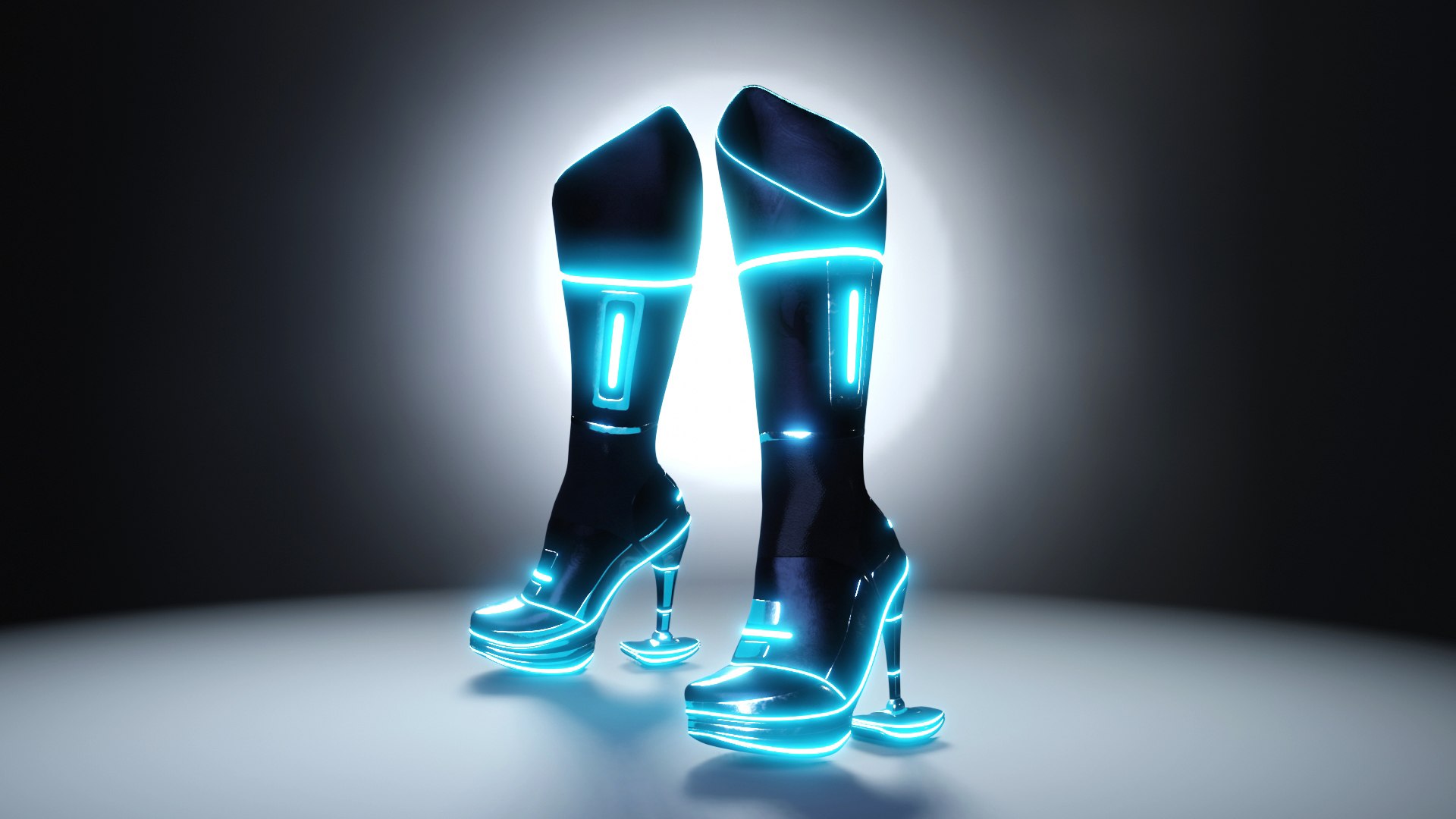 Female Boots Sci-Fi High Tech 3D model - TurboSquid 1738147