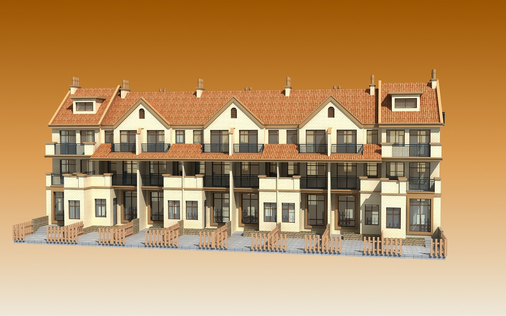 Townhouse Villa Building 3D Model - TurboSquid 1286957