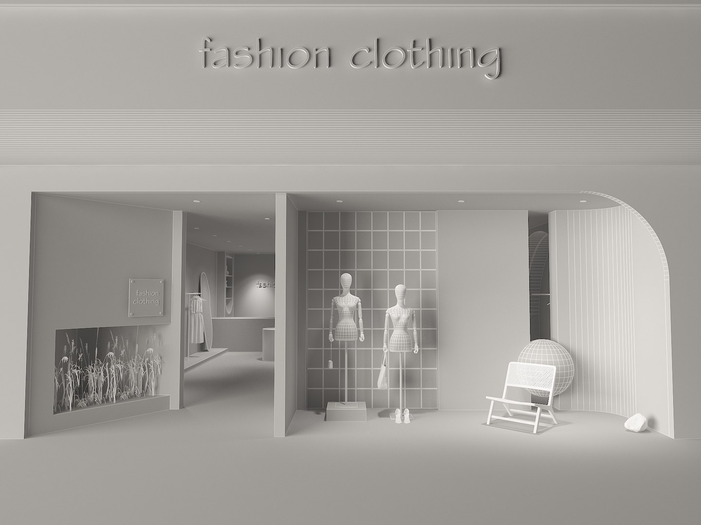 3D Lady Clothing Shop Model - TurboSquid 2049491