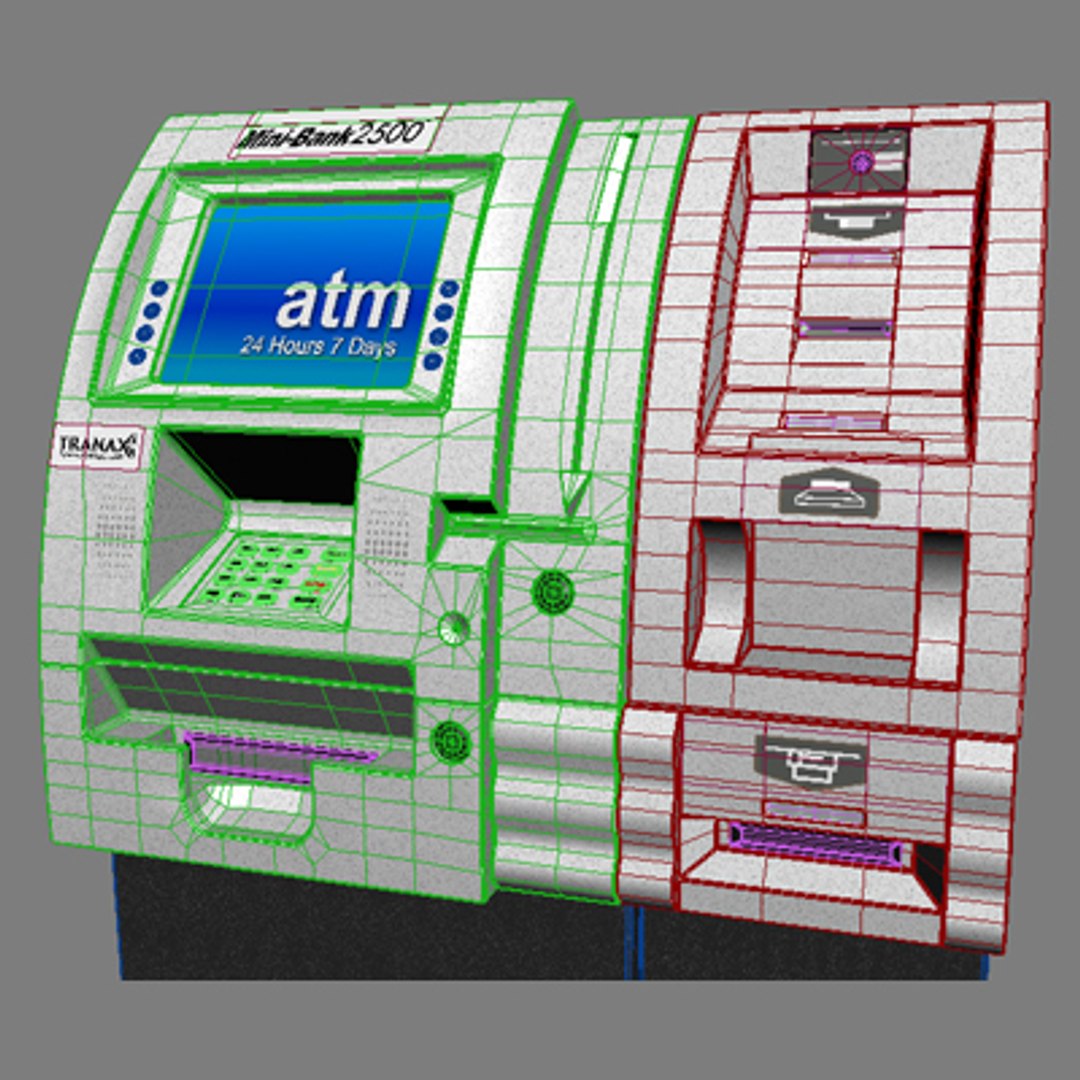 atm kiosk machine check 3d model