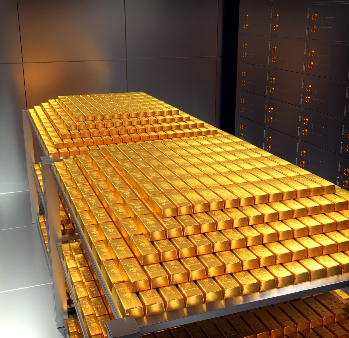 Bank safe gold bars 3D model - TurboSquid 1543983
