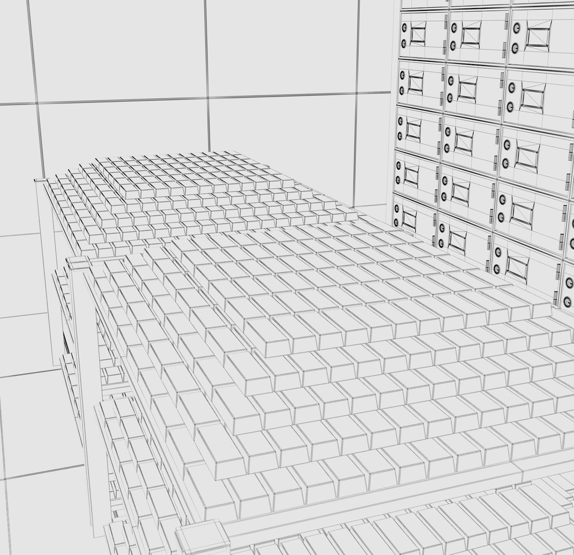 Bank safe gold bars 3D model - TurboSquid 1543983