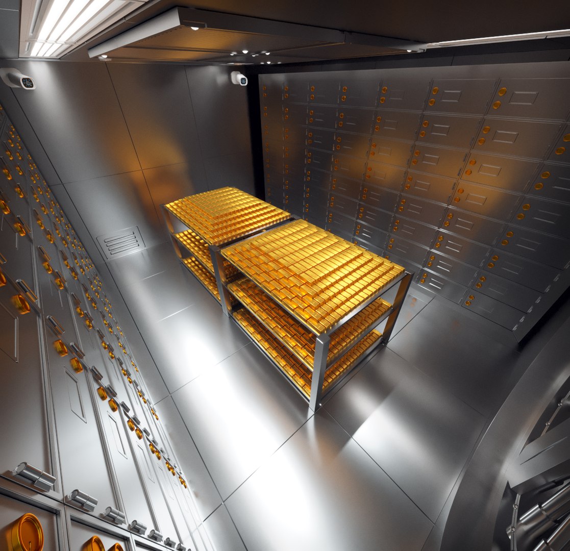 Bank safe gold bars 3D model - TurboSquid 1543983