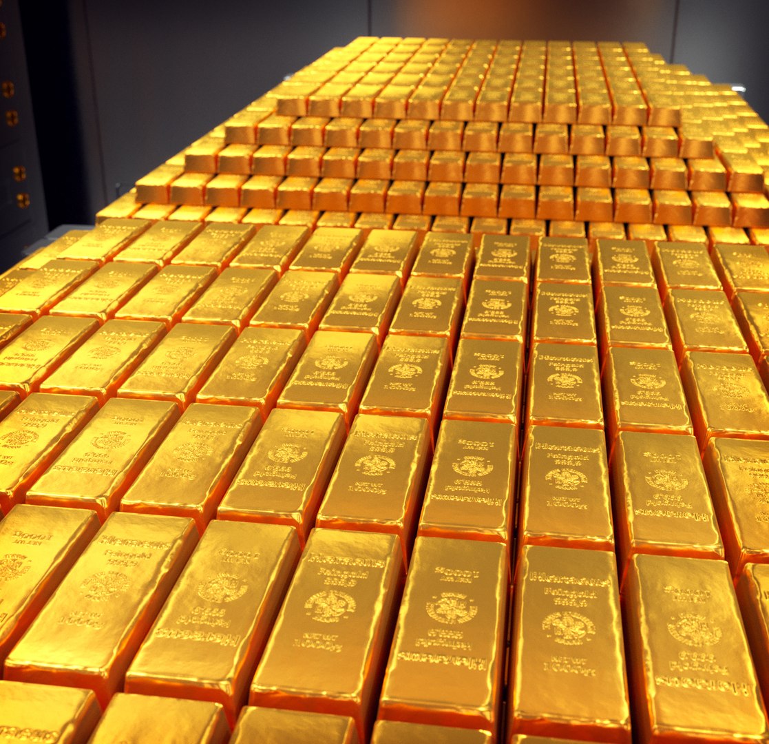 Bank safe gold bars 3D model - TurboSquid 1543983