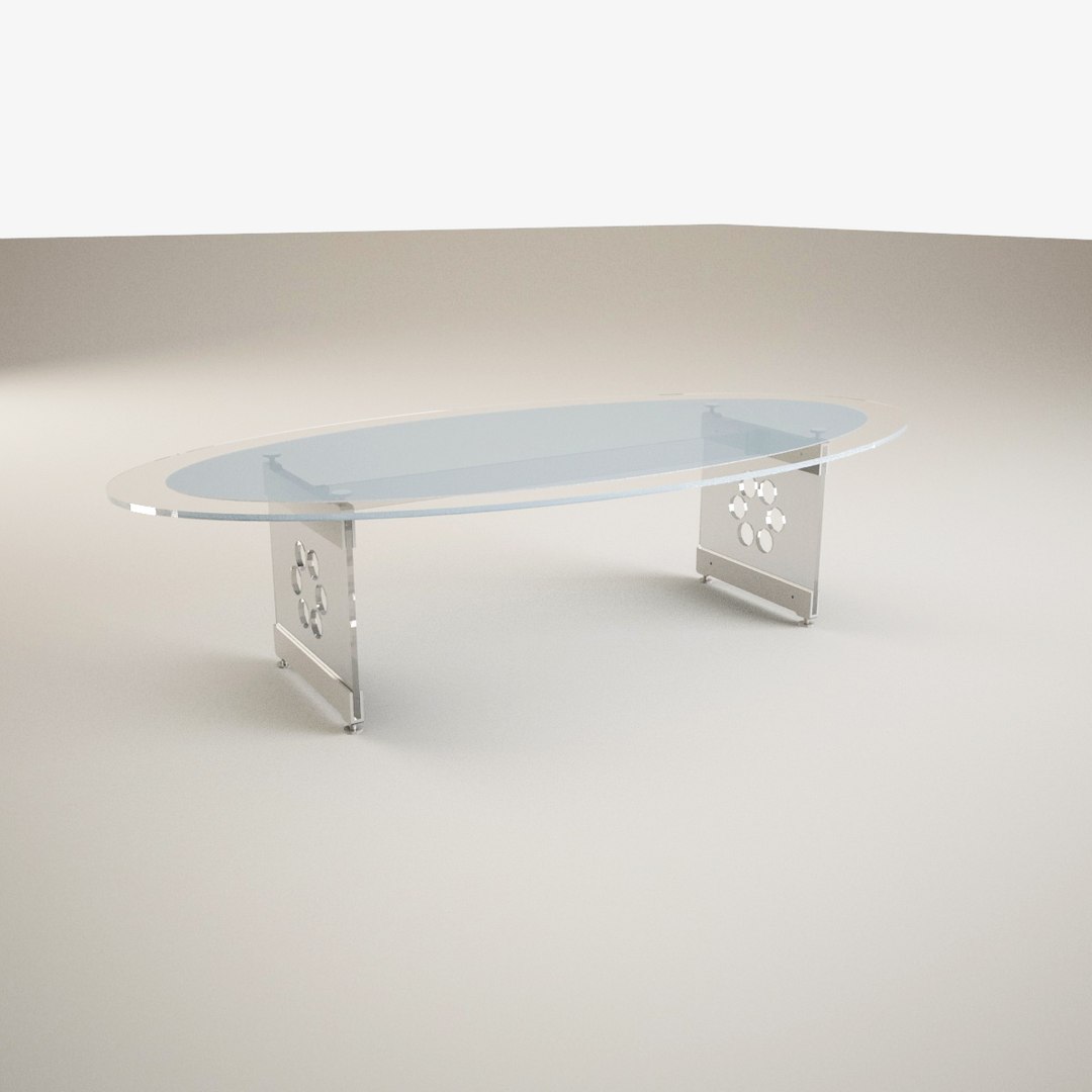 3d model realistic glass table